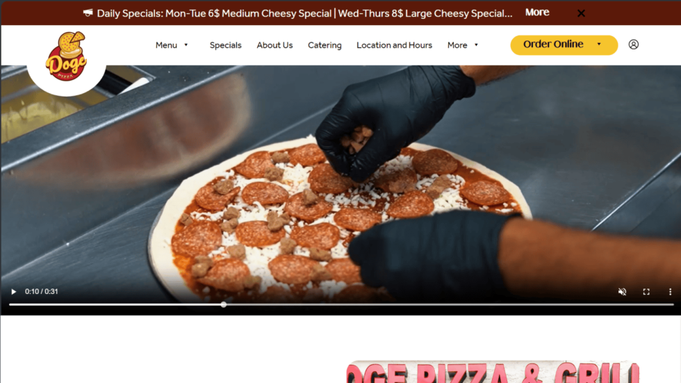 Doge Pizza & Grill | Web By Pretsl Portfolio